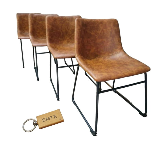 Someone’s in a Makro Smte - Set of 4 Leather stool-Brown +Smte Keyring Mood