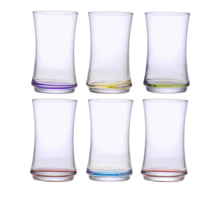 Someone’s in a Makro 6 Piece Glass Set Transparent With Colour Base ...