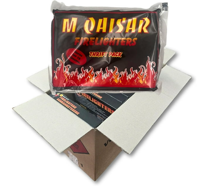 M Qaisar Firelighters Thrift Pack (Box of 24) Wax-based Firelighter (Pack of 1, Ball|Cube) | Makro