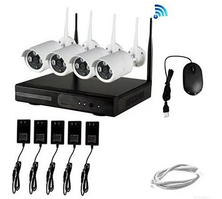 4 Channel 720P Wireless IP Security CCTV Camera Kit Indoor & Outdoor ...