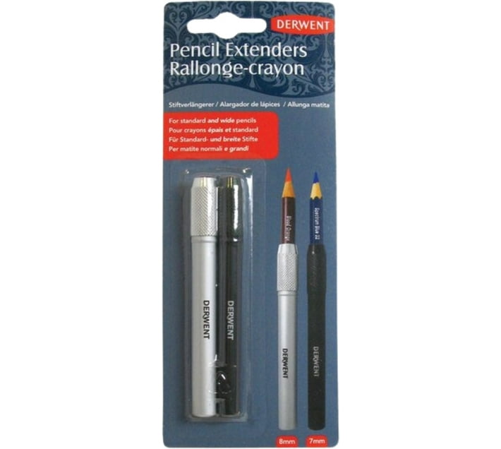 Derwent pencil extenders 2pcs Round (Set of 2, Black, Grey) | Makro