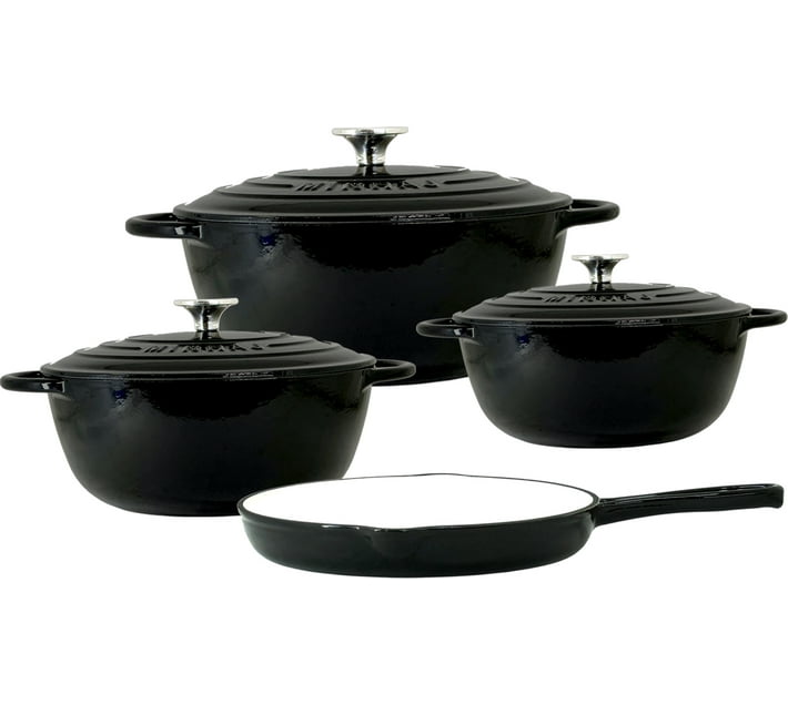 Minhaj Homeware CIA007PC Non-Stick Coated Cast Iron Cookware Set (7 ...