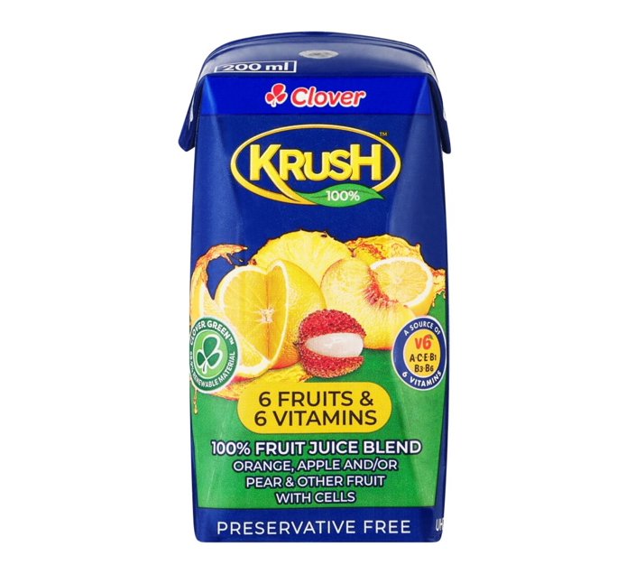Someone’s in a Makro Clover 24 x 200ml Krush Uht Juice Mood