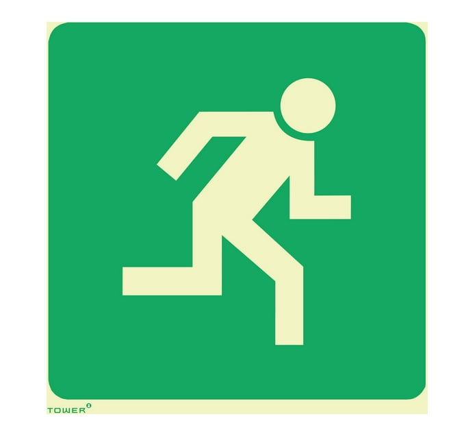 Tower Photoluminescent Sign "Man Running Right" Each | Makro