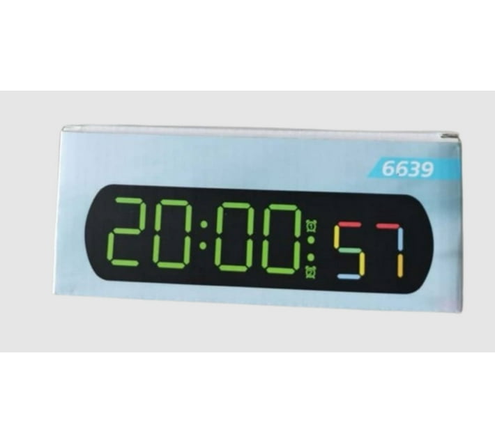 GENERIC Digital 4.2 cm X 16.5 cm Wall Clock (Black, With Glass ...