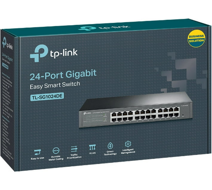 TP-Link Gigabit Easy Smart Network Switch (Black) | Makro