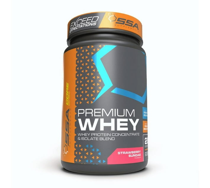 SSA Supplements Premium Whey Protein (908g) Whey Protein (908 g, Strawberry Sundae) | Makro