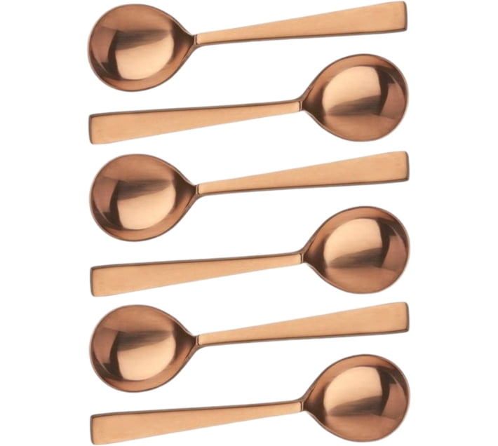 Crockery Centre Soup Spoon Rose Gold 6Pc Square Handle Colours ...