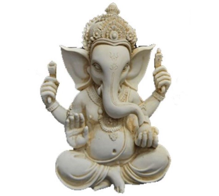ML Ganesha Ornament Decorative Showpiece - 22 cm (Resin, White) | Makro