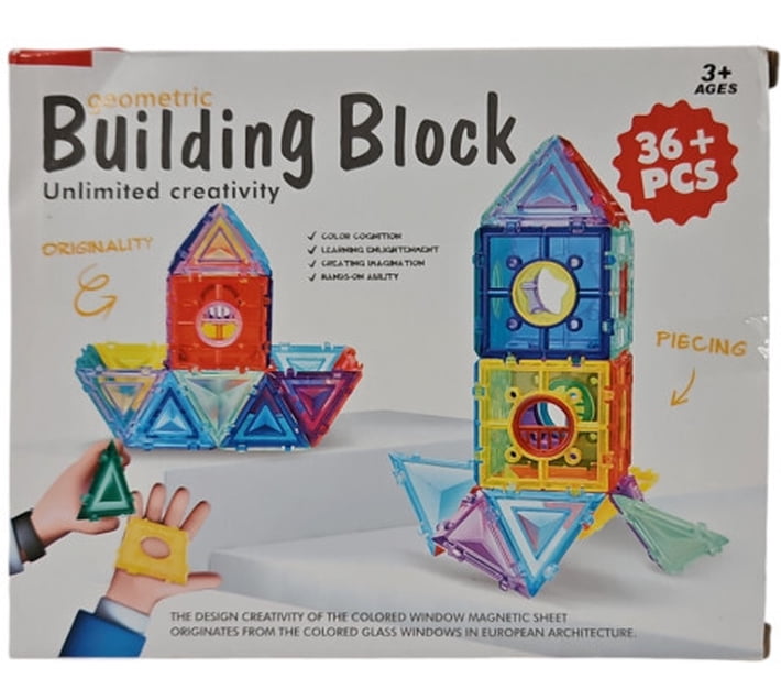 Geometric Toy Blocks Building Set – 36-Piece Stackers & Sorters | Makro