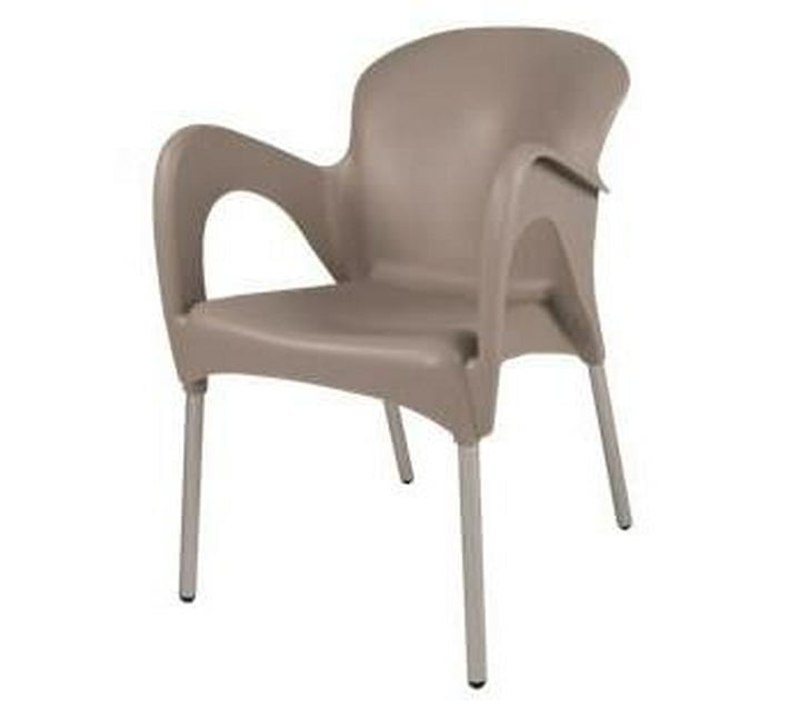 Someone’s in a Makro Plastic Arm Chair Curved - Anodised Legs Mood