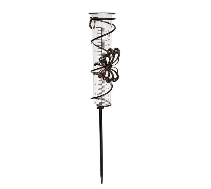 Garden Spiral Rain Gauge Lawn Glass Rain Meter - Butterfly | Makro