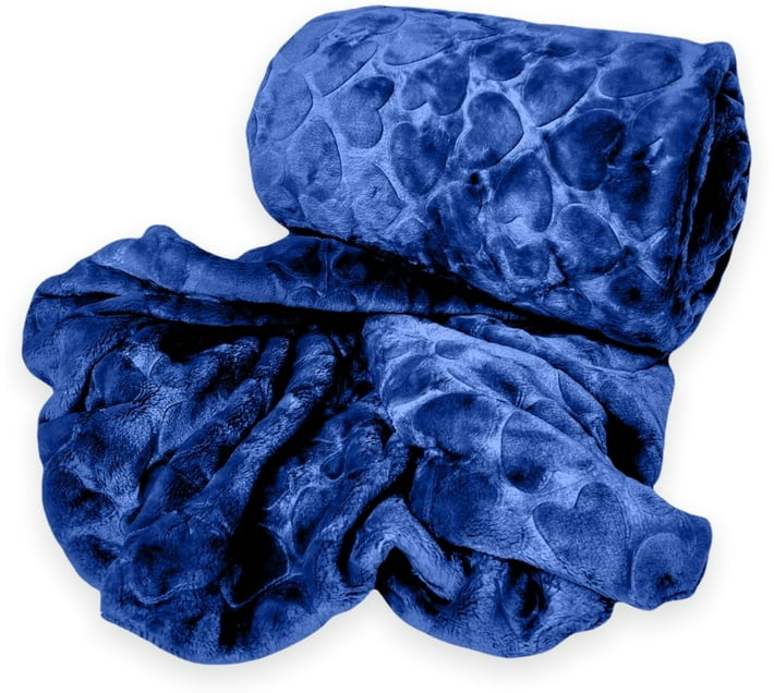 sozo Solid King Fleece Blanket for Heavy Winter (Polyester, Blue) | Makro