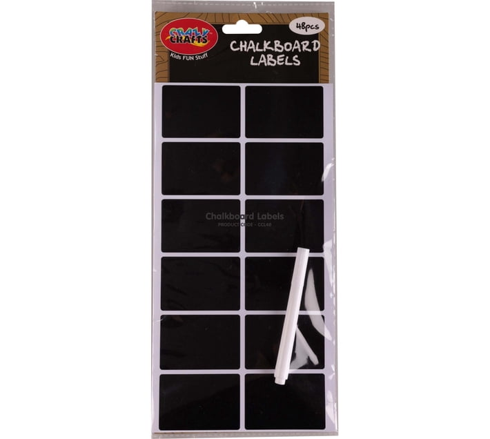 Crazy Crafts chalkboard labels 48pcs (Multicolour) | Makro