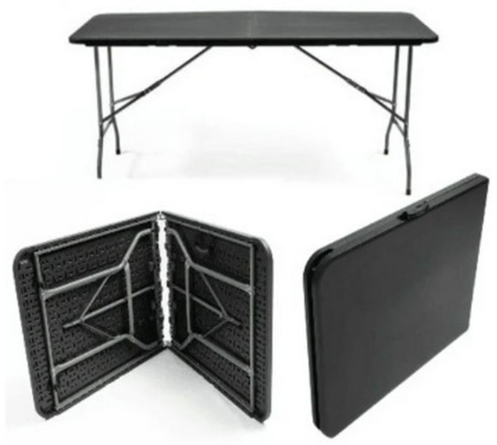 Rafiq 1.8m Heavy Duty (Black) Plastic Folding Table Plastic Folding ...