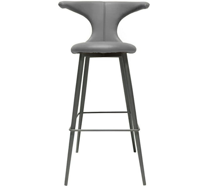 Gorgeous Furniture Leather Bar Stool (Finish Colour - Grey, Pre ...