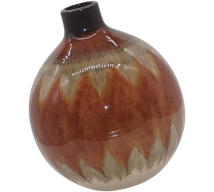 danny home HP09-16 Round Ceramic Table Vase Ceramic Vase (23 cm, Brown ...