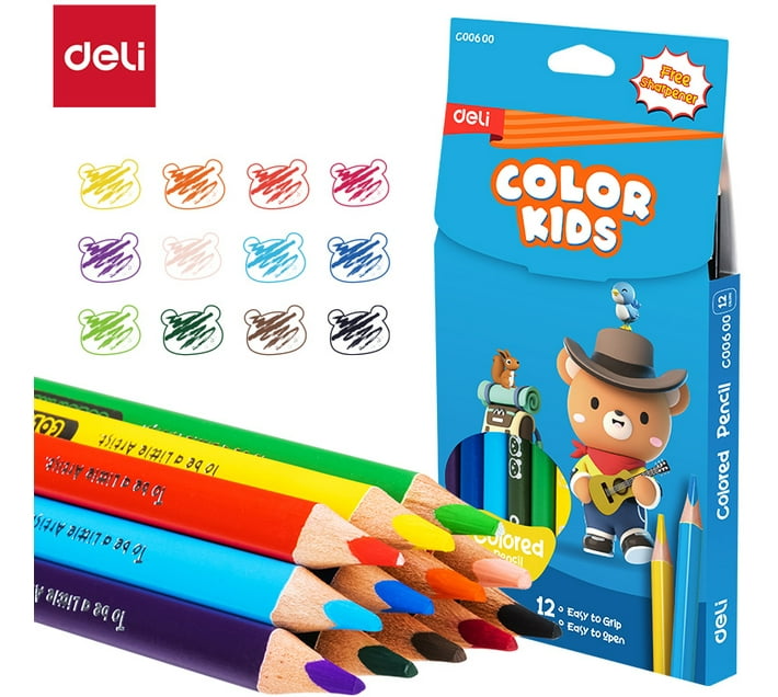 Deli Stationery Color kids Triangular Shaped Colour Pencil (Set of 1 ...