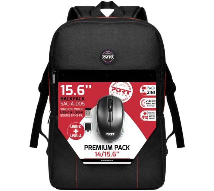 Port Designs PREMIUM BP PACK 14/15.6″ Combo 14 l Laptop Backpack (Black ...