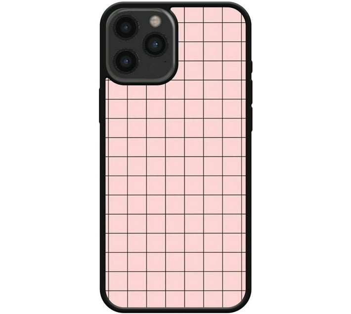 Caitscases TPU Fashion Covers (Pink Checkered) - iPhone 12 Pro Max Back Cover for Apple iPhone ...
