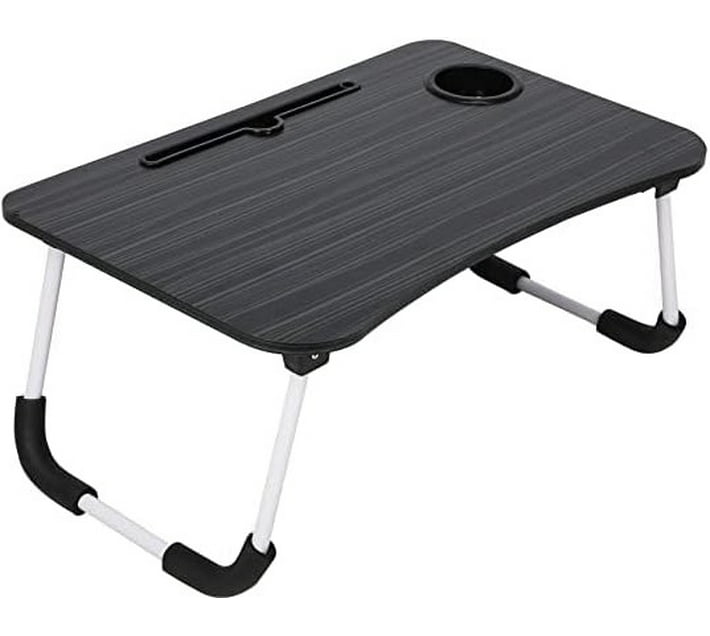 Generic 82 Wood Portable Laptop Table (Finish Colour - Black) | Makro