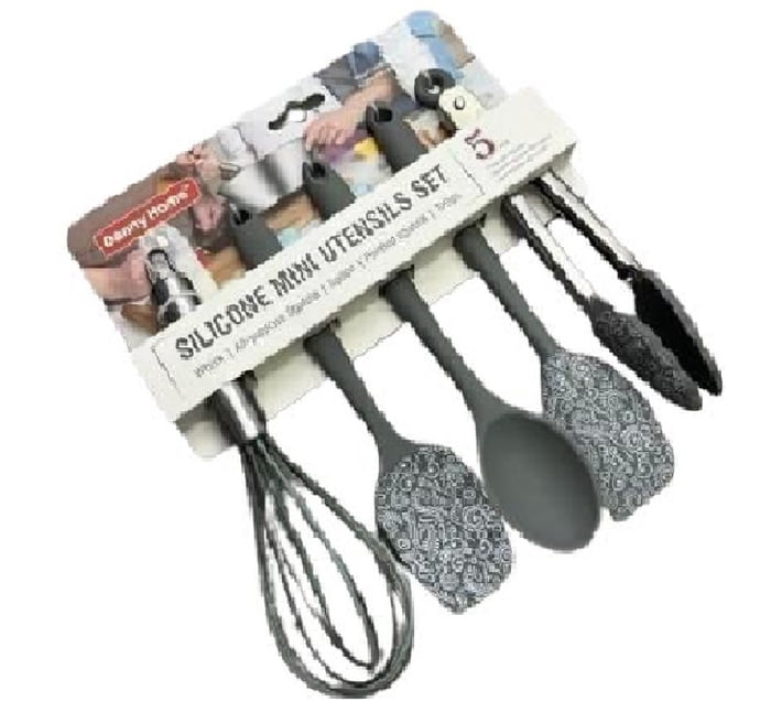 DANNY HOME Grey Mini Scrapper Set 5PCS Silicone Spatula Kitchen Tool ...
