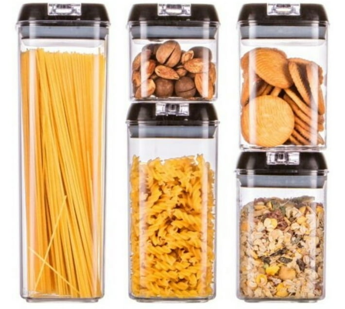 Generic Plastic Utility Container - 1000 ml (Pack of 5, Black) | Makro