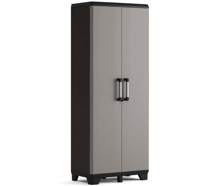Keter Pro Tall Plastic Free Standing Cabinet (Finish Colour - Grey, DIY ...