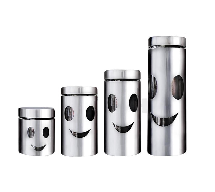 Someone’s in a Makro Decadent 4 Piece Glass Canister Set -Smile Edition ...
