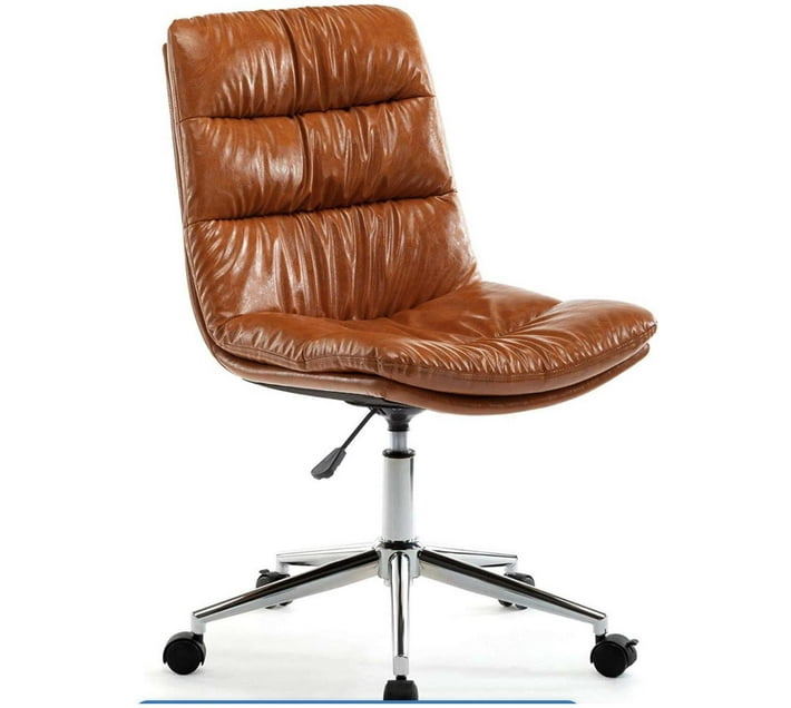 REX M Single Brown Office Adjustable Arm Chair (Brown, DIY(Do-It ...