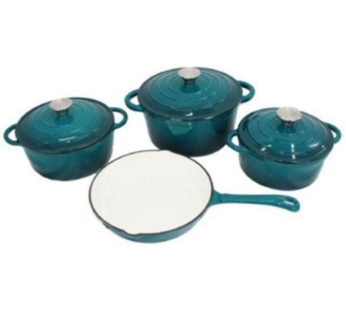 Totally Home TH-184 Non-Stick Coated Cast Iron Cookware Set (7 - Piece ...
