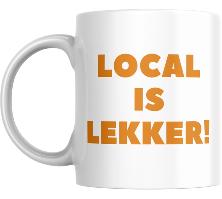 Mr & Mrs Print Local is Lekker Orange Ceramic Coffee Mug (350 ml) | Makro