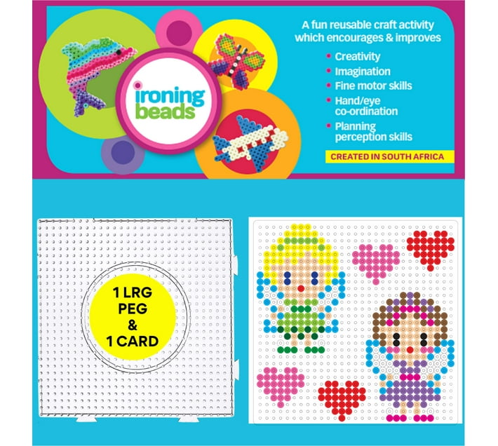 Ironing Beads - 1 Large Pegboard + 1 Card Pack - Fun Fairies - Plastic ...