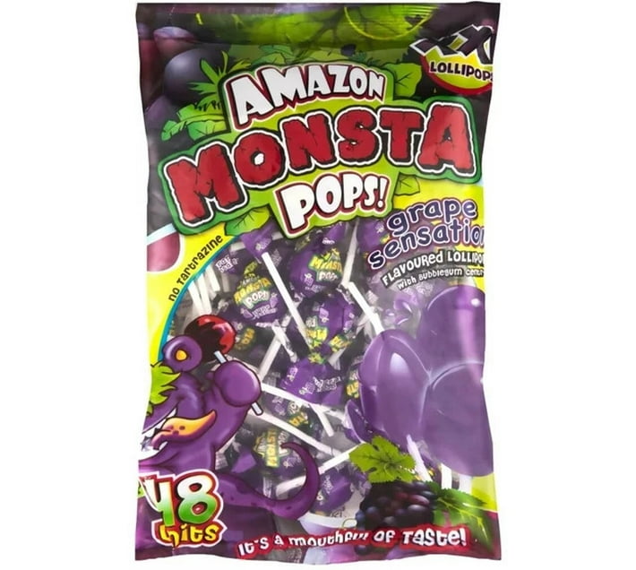TRADE KINGS Amazon Monsta Pops Grape Sensation (48’s) Pouch (1 kg) | Makro