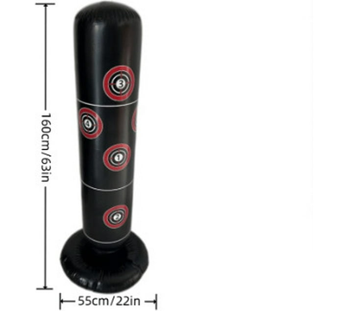 Buy PunchFit Inflatable Black Punching Bag - PVC Boxing Bag Boxing ...
