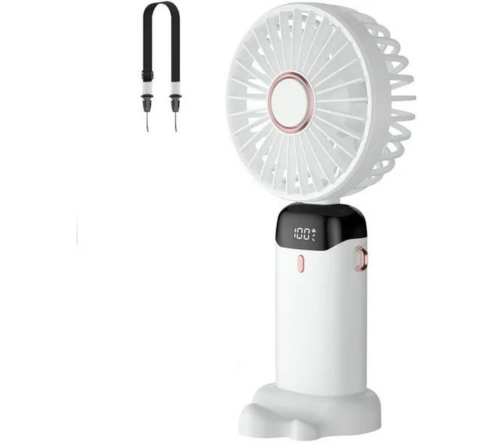SUPER E Rechargeable 5 Speed Fan With Stand MY-7459 USB Fan (WHITE ...