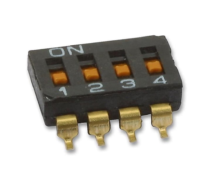 Omron (A6S-4102-H) DIP / SIP Switch, SPST, 24 VDC, 25 mA | Makro