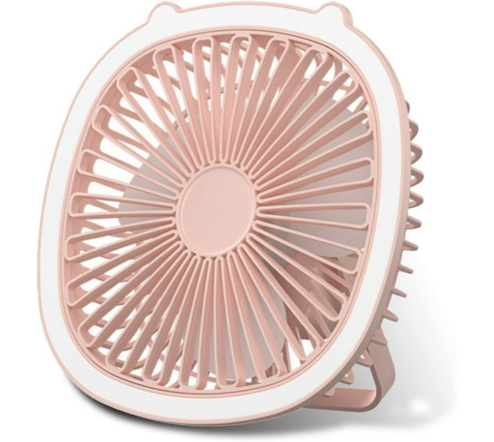 TGT- 19cm Rechargeable Desk Fan with LED Light With 3 Speed Controls ...