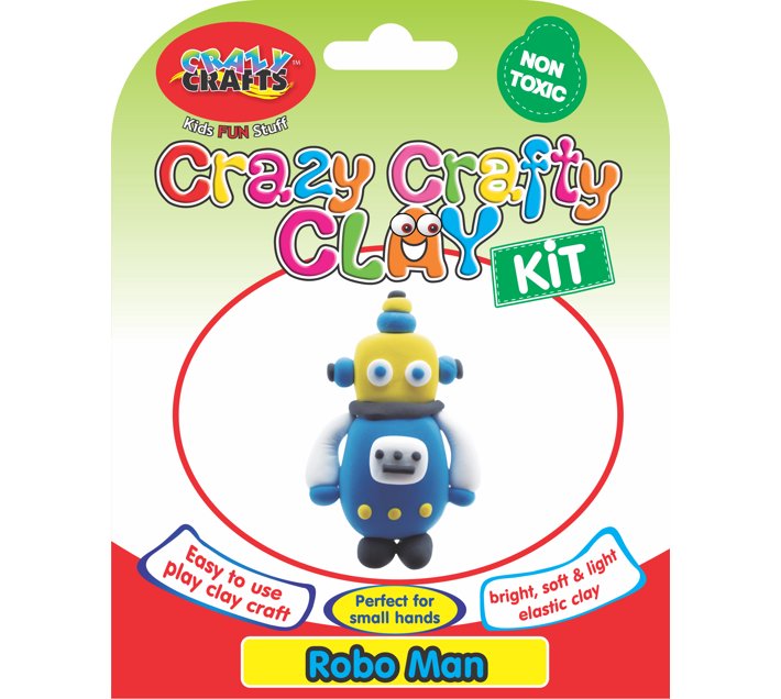 CRAZY CRAFTS Crafty Clay Kit Robo Man Clay Art & Moulding Art and Craft ...