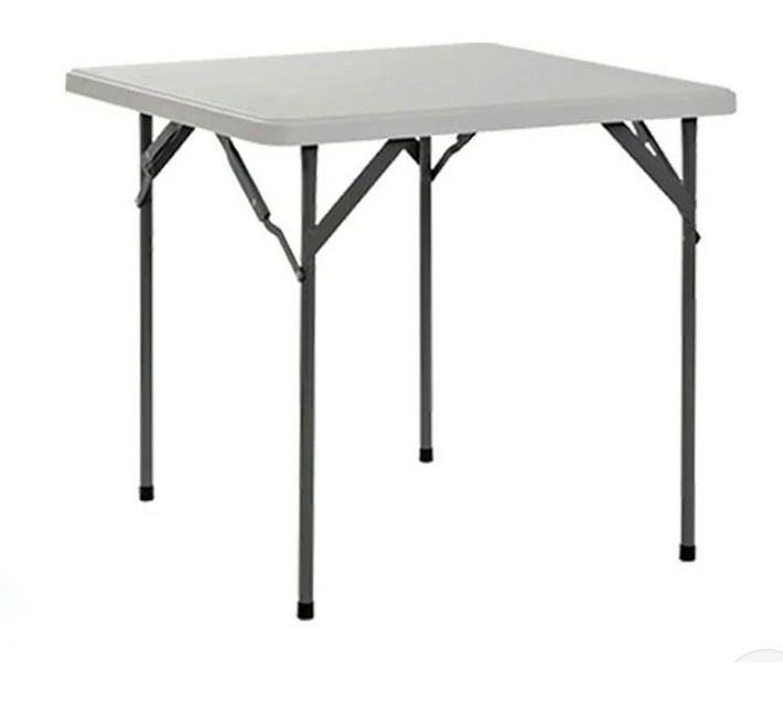 WOODLY Folding Plastic Table Square White 86cm Plastic Folding Table ...