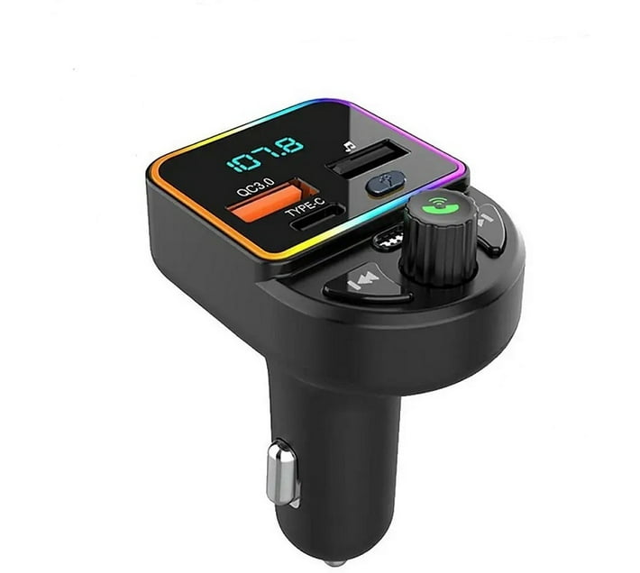 Aerbes v5.0 Car Bluetooth Device with FM Transmitter (Black) | Makro