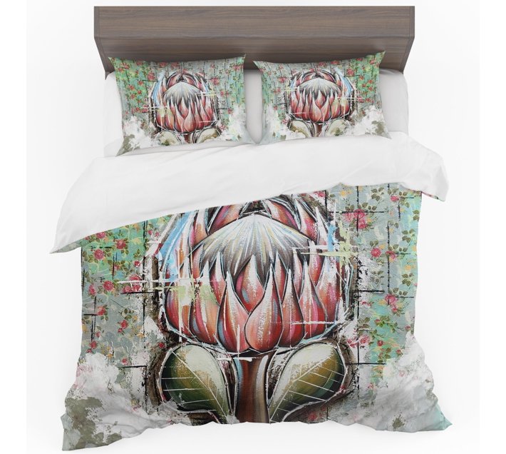 Someone’s in a Makro Painted Protea Duvet Cover Set - Three Quarter Mood