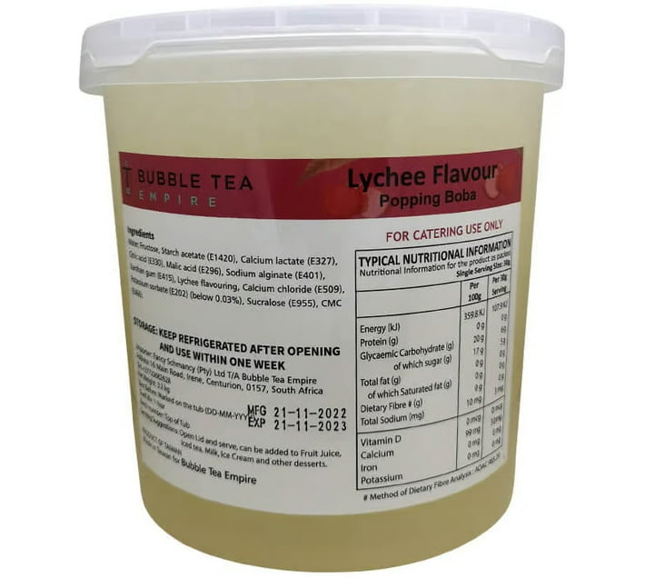 Bubble Tea Empire Litchi Popping Boba Infusion Tea Drum (3.2 kg) | Makro