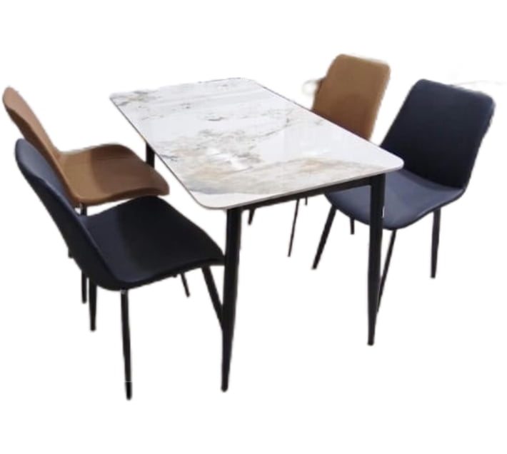 ST Solid Wood Dining Chair (Set of 4, Finish Colour - Black) | Makro