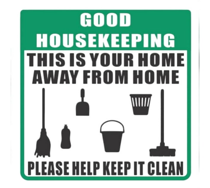 sign Good Housekeeping Sign 29cm x 29cm Emergency Sign () | Makro