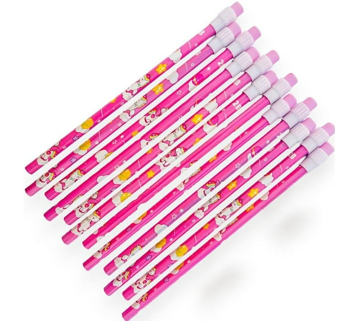 Generic Writing Pencils Round Daisy (Set of 12, Pink) | Makro