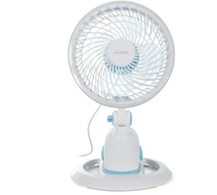 Amber Clip-On Portable USB A+ Table Fan (White, Pack of 1) | Makro