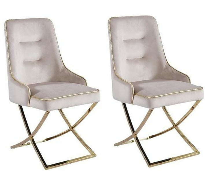 Dining Chair Leather Dining Chair (Set of 2, Finish Colour - Golden ...