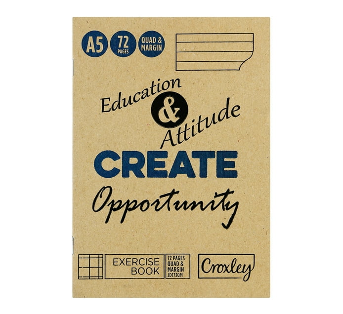 Buy Croxley Exercise Book A5 Notebook Quad Brown 72 Pages in Bulk ...
