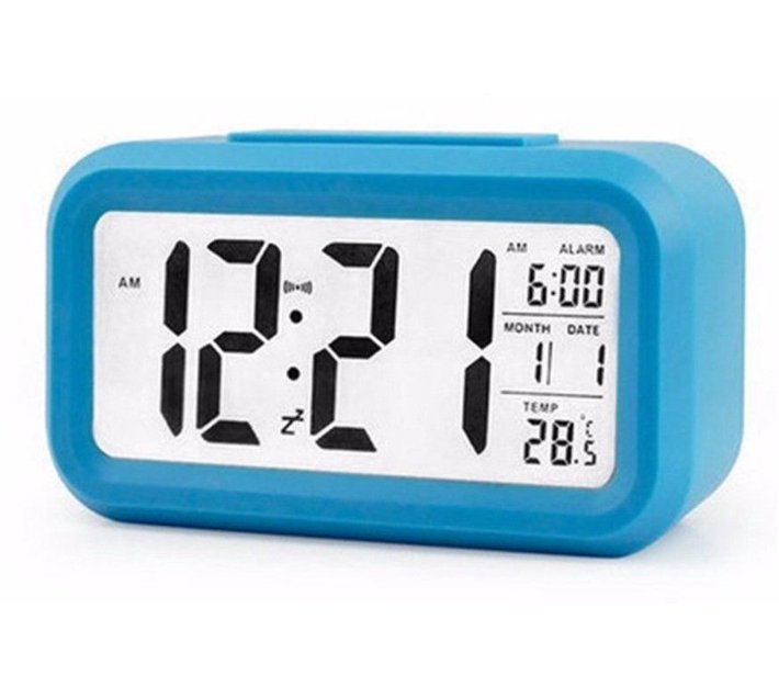 Generic Plastic Digital Table Clock (Blue) | Makro